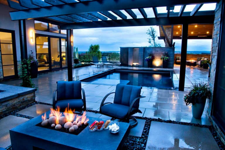 Enjoy outdoor living all year with a custom fire feature.